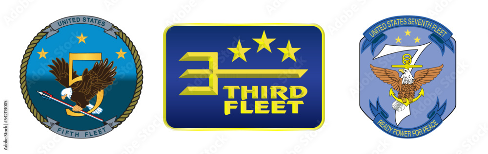 Vector emblem of the United States Fifth Fleet. USs Third Fleet. US ...