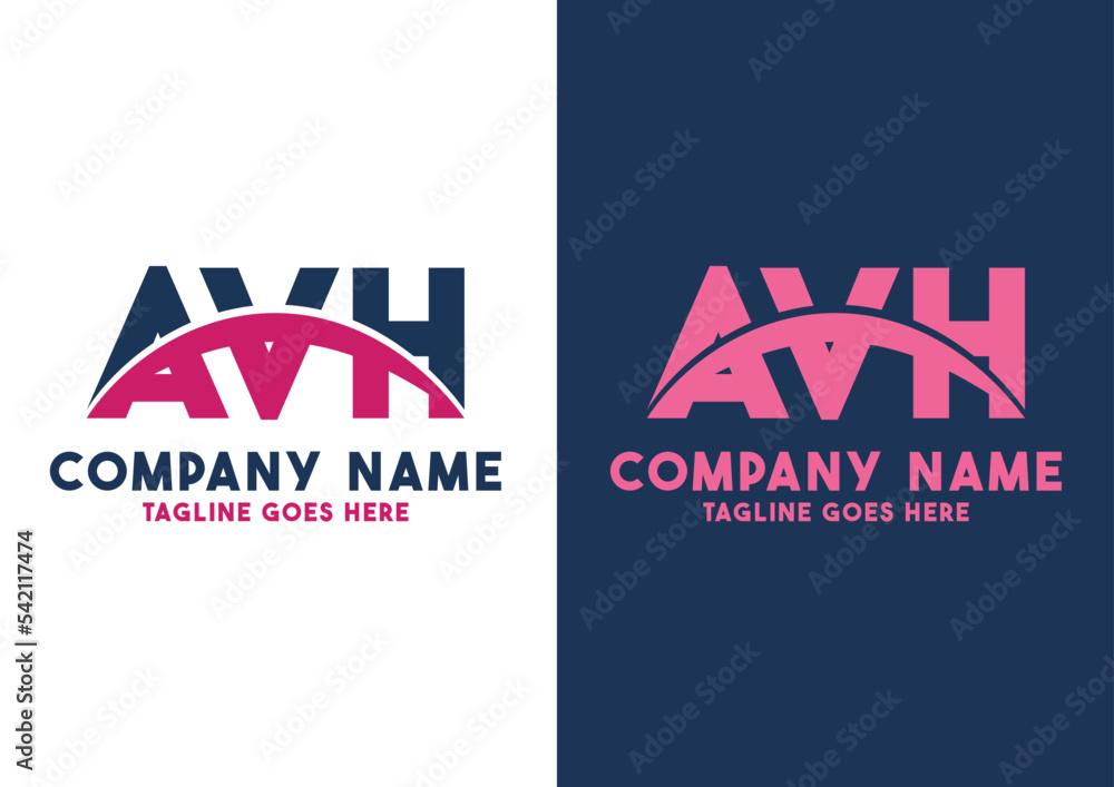 Letter AVH logo design vector template, AVH logo Stock Vector | Adobe Stock