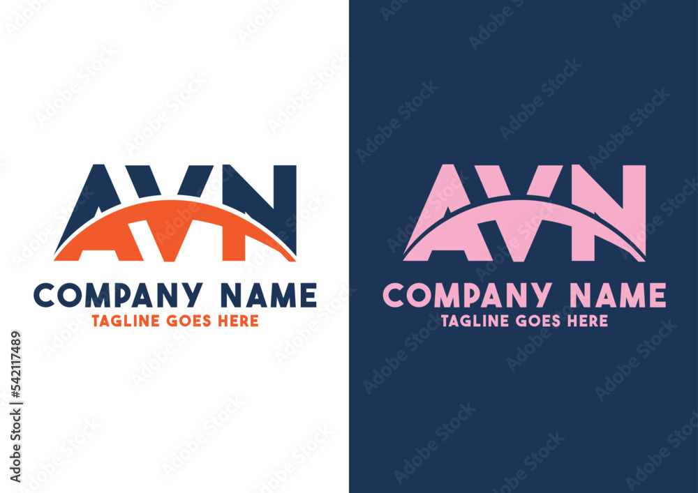 Letter AVN logo design vector template, AVN logo Stock Vector | Adobe Stock