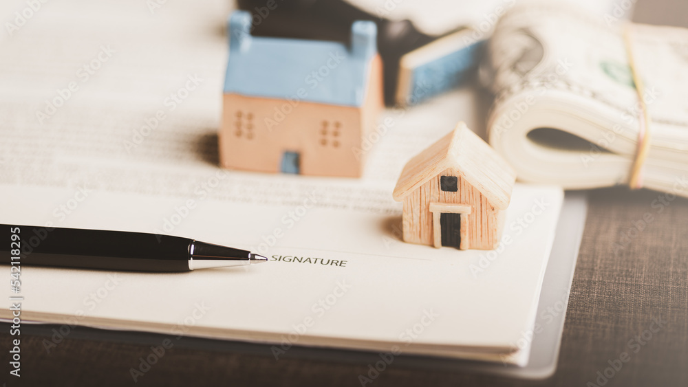 Concept of signing contract documents and making business agreements ...