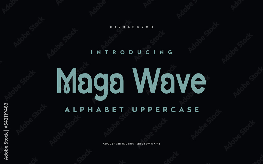MAGA WAVE, Elegant alphabet letters font and number. Classic Lettering ...