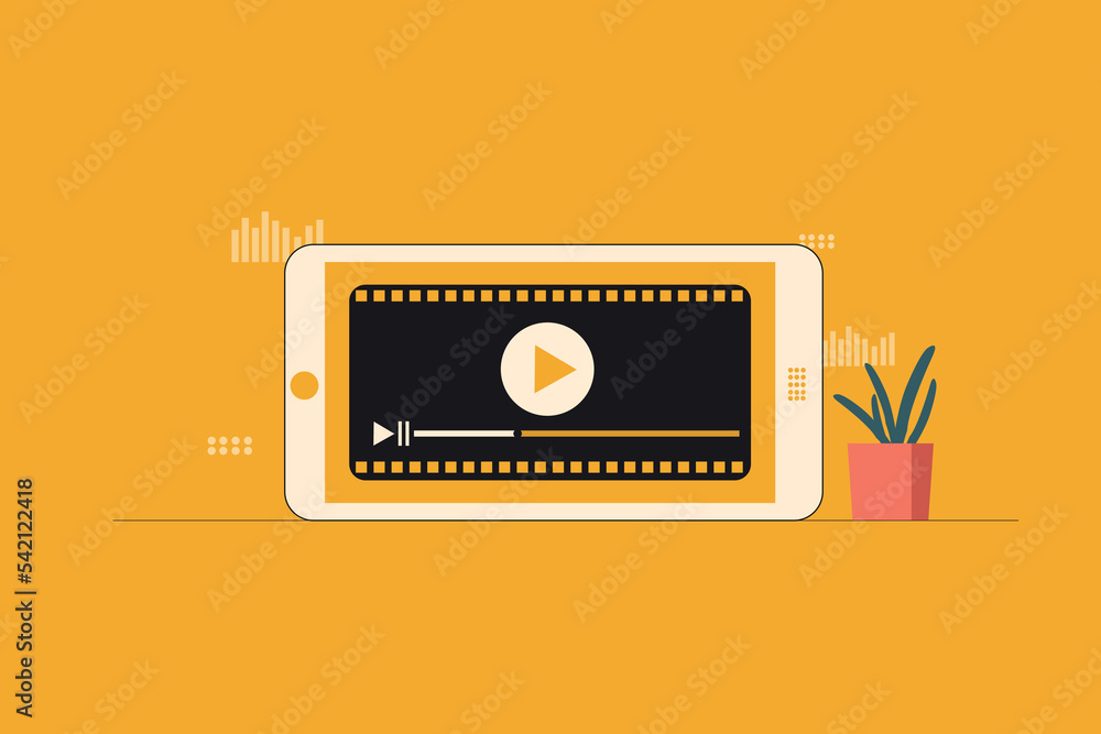 Simple Video player banner design Stock Vector | Adobe Stock