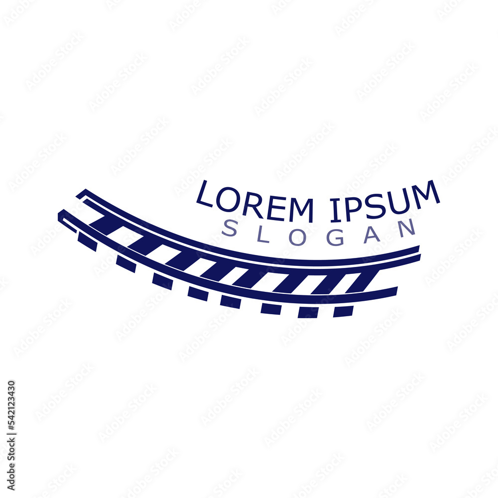 Train Track logo image railroad design template icon vector Stock ...