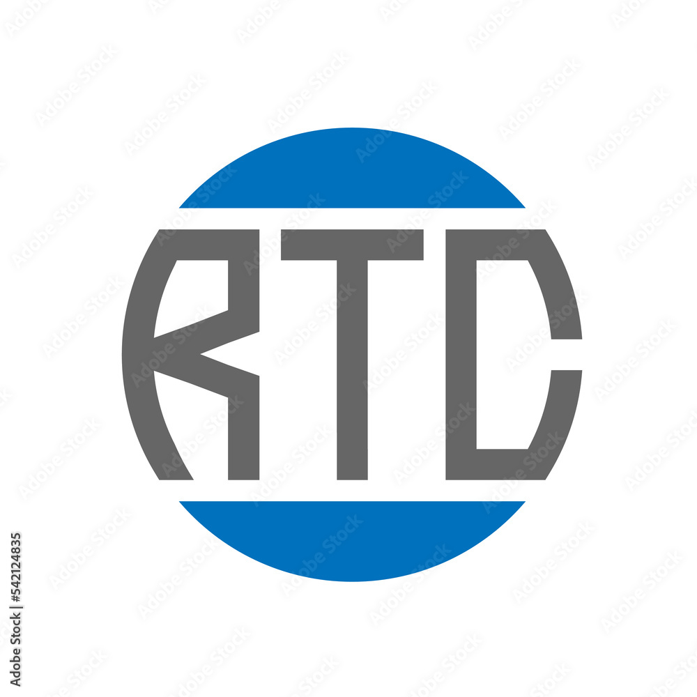 RTC letter logo design on white background. RTC creative initials ...