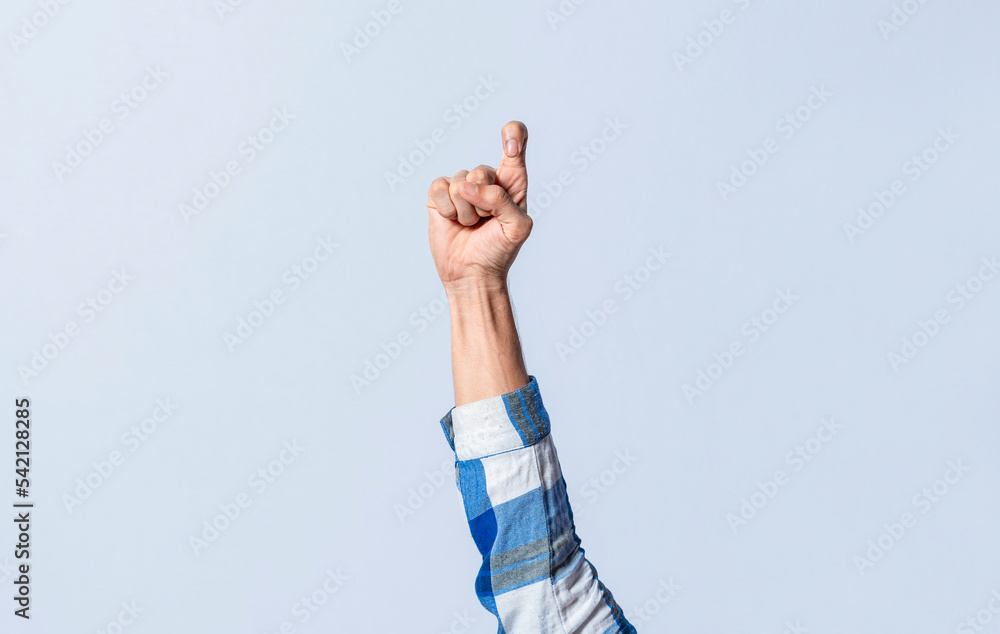 Hand gesturing the letter Z in sign language on an isolated background ...
