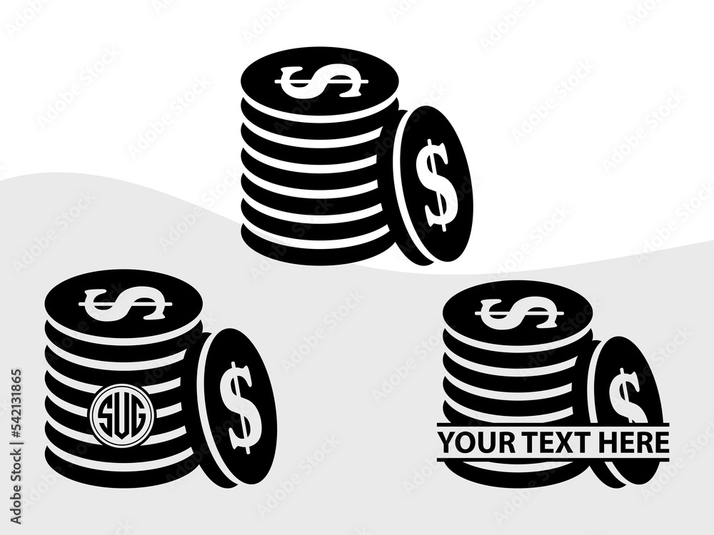 Dollars And Money SVG, Dollars And Money Monogram, Dollar Silhouette ...