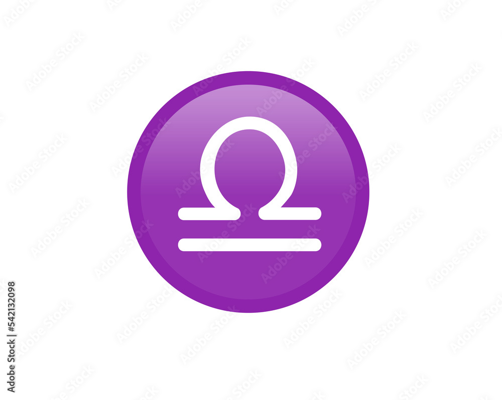 Purple Libra astrological sign icon in the Zodiac on transparent ...