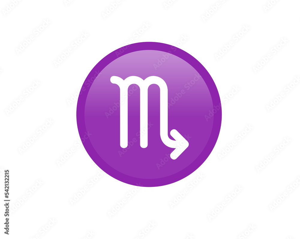 Purple Scorpio astrological sign icon in the Zodiac, represents ...