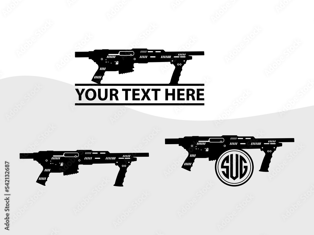 Gun SVG, Gun Monogram, Revolver Silhouette, Gun Silhouettes, Pistol Svg ...