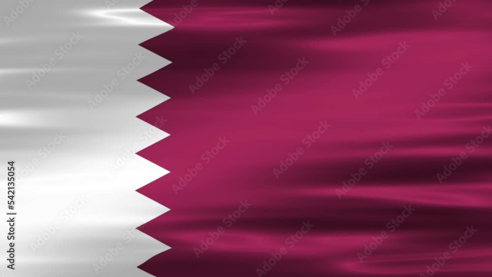 Qatar flag. Motion Loop video waving in wind. Qatar Doha Flag ...