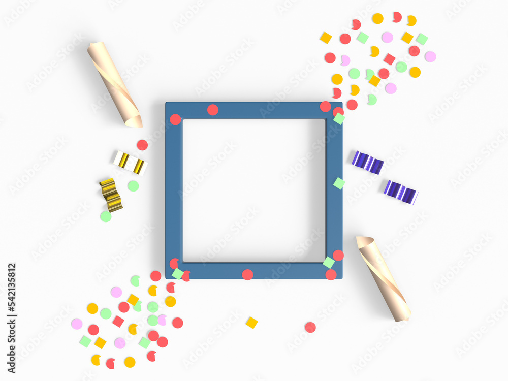Happy birthday frame icon 3d cutout Stock Illustration | Adobe Stock