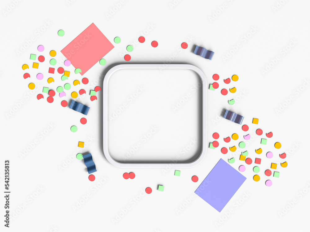 Happy birthday frame icon 3d cutout Stock Illustration | Adobe Stock