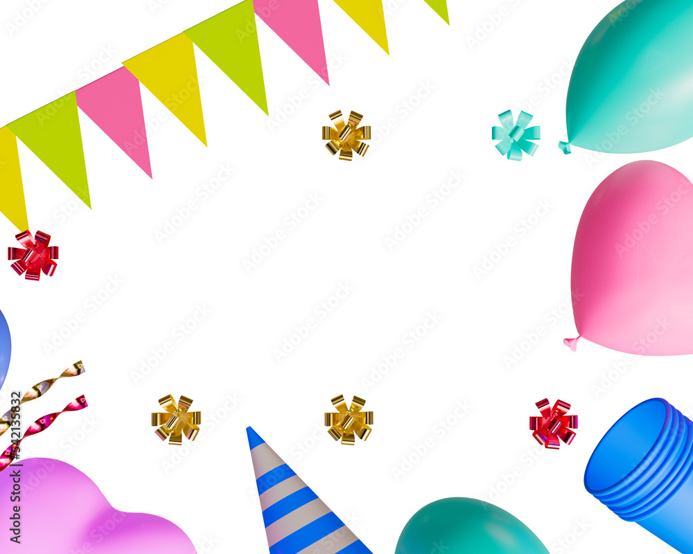 Party element banner icon 3d cutout Stock Illustration | Adobe Stock