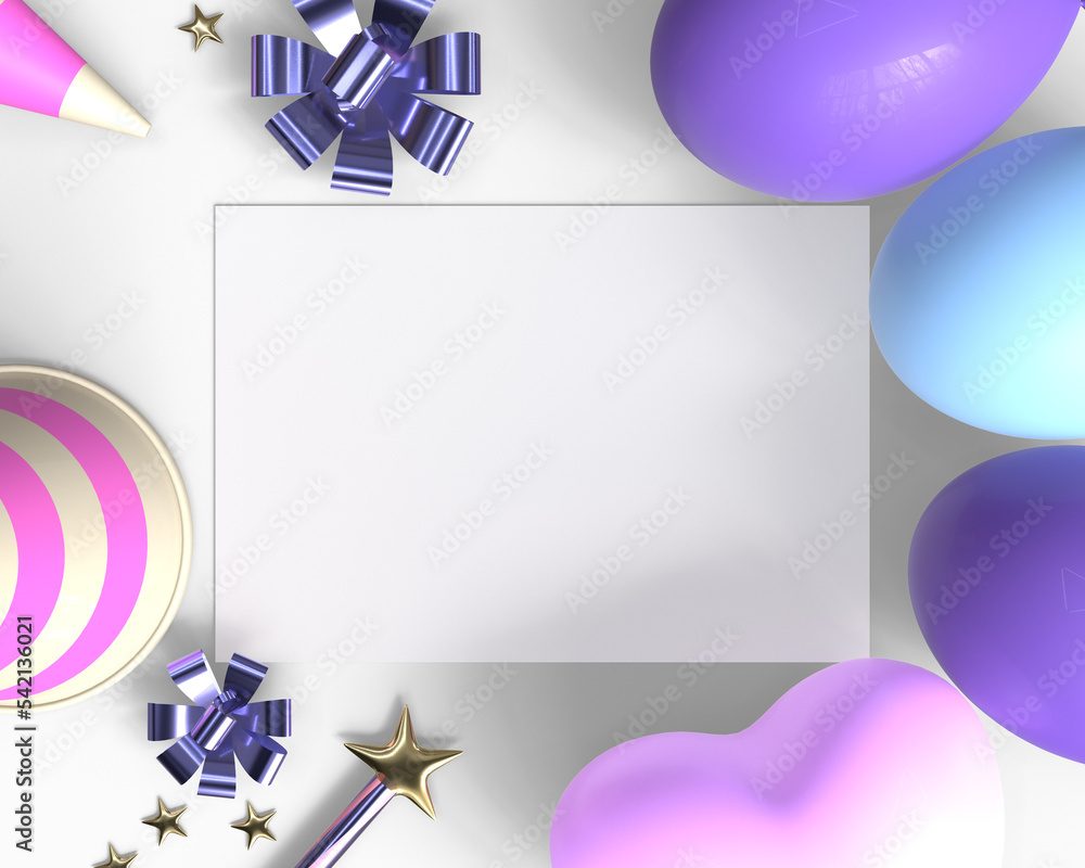 Happy birthday frame icon 3d render cutout Stock Illustration | Adobe Stock
