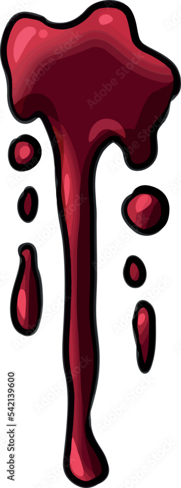 Blood spatter doodle. Outline comic style image. Halloween spooky hand ...