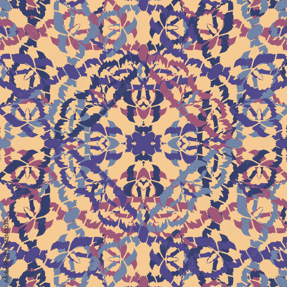 Seamless fractal pattern in vector format for printed fabrics or any ...