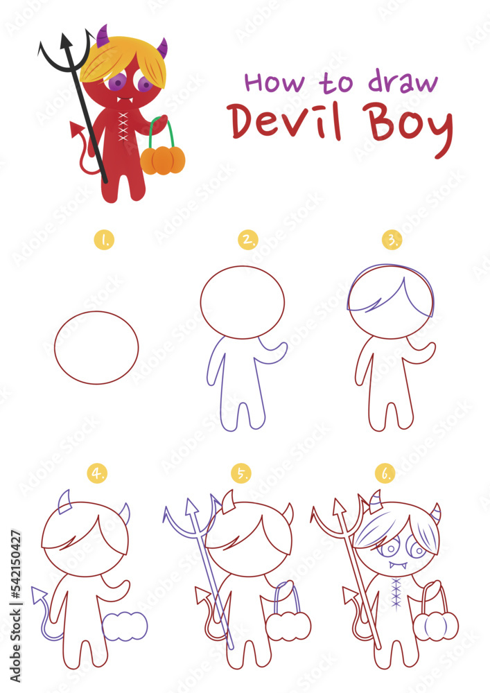 Easy Devil Drawings