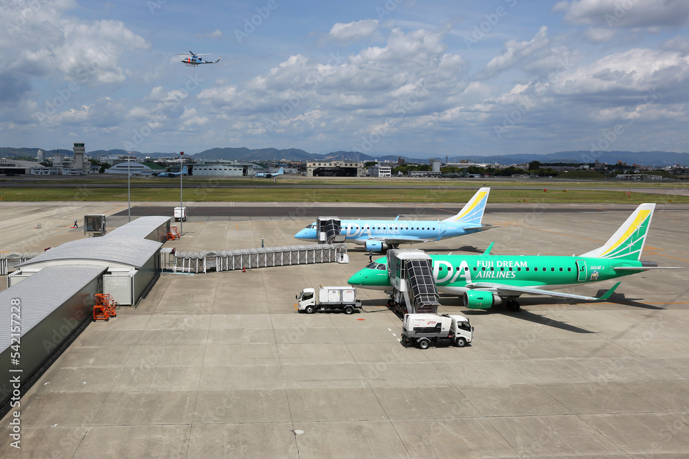 Fuji Dream Airlines FDA Embraer airplanes at Nagoya Komaki airport in ...