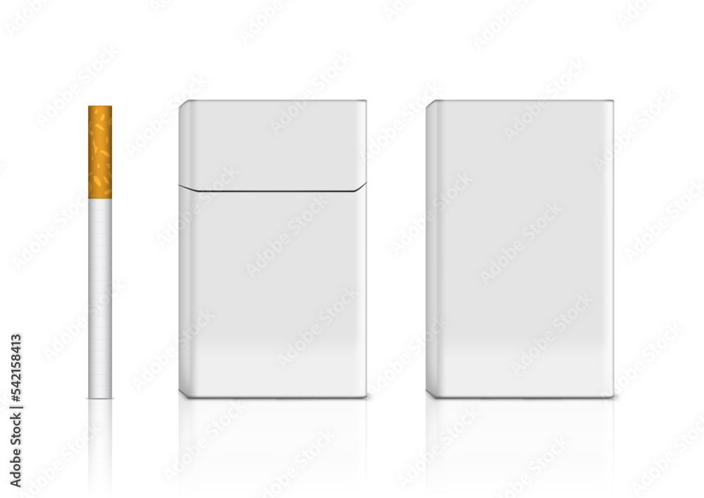 3D Front And Back View Of Flip-top Cigarette Pack Stock Vector | Adobe ...