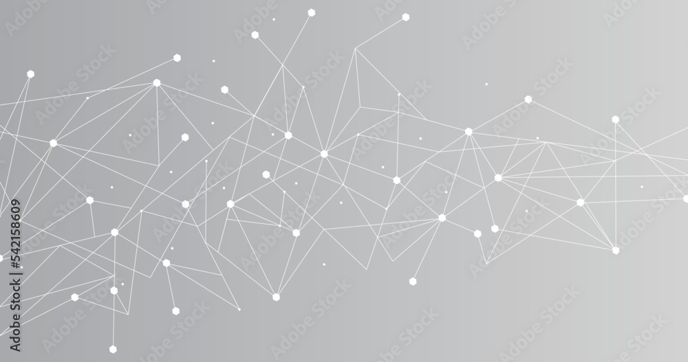 White network. Abstract connection on gray background. Network ...