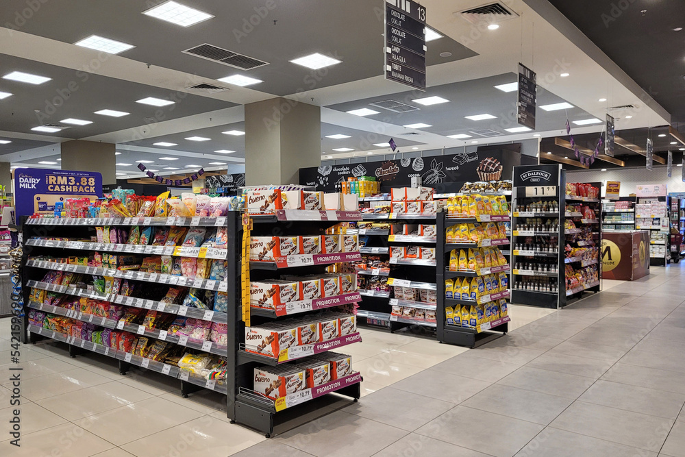 Penang, Malaysia - 21 OCT 2022: Interior view of a AEON retail stores ...
