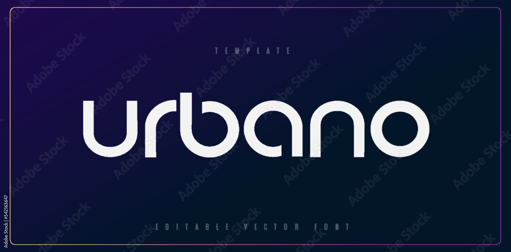 Urbano text sport future curve, wave modern alphabet font template ...