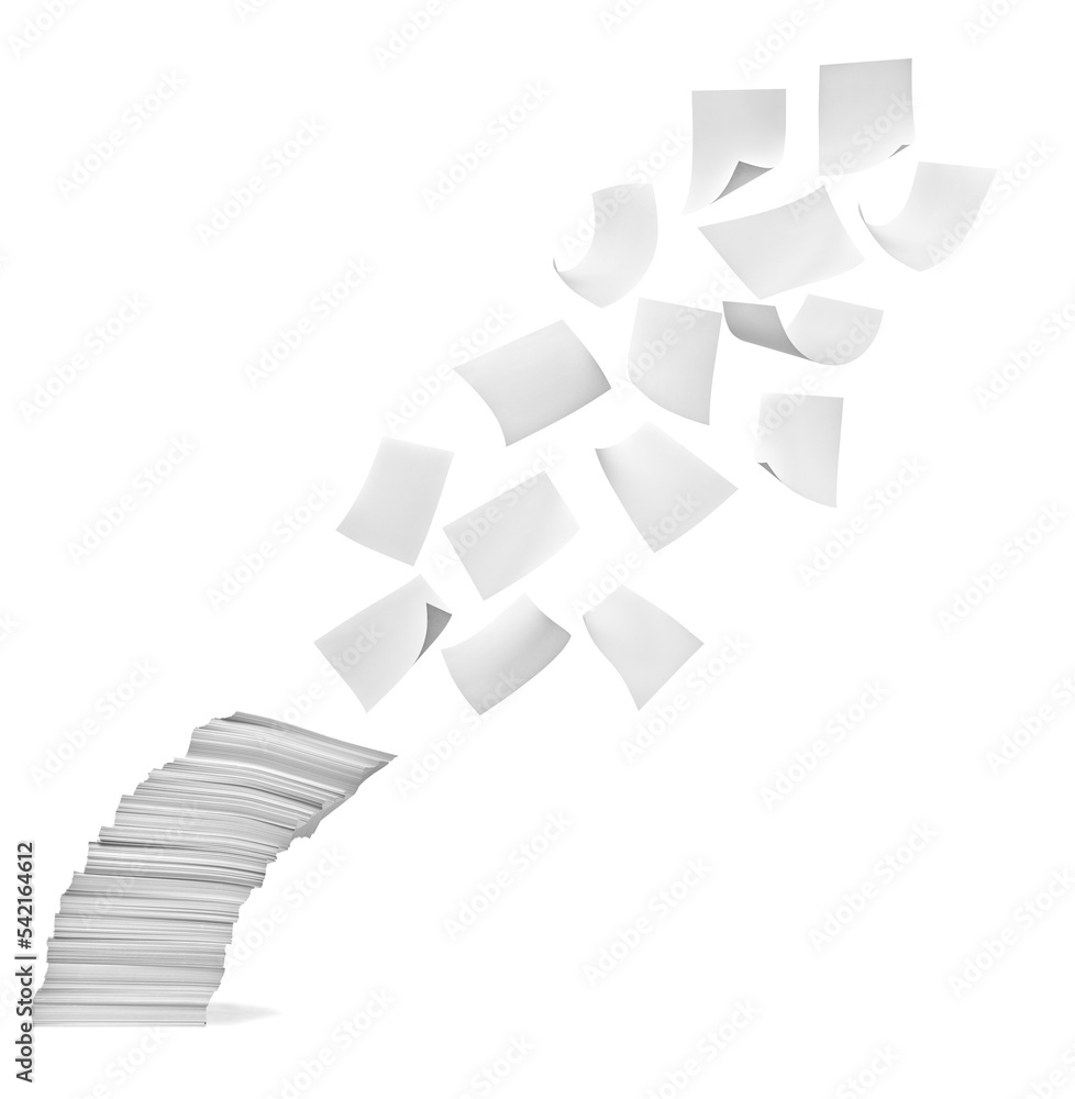 paper stack flying wind document business pile office paperwork file ...