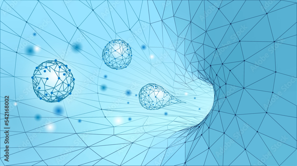 3D black hole render. Physics sci-fi gravity particles universe black ...