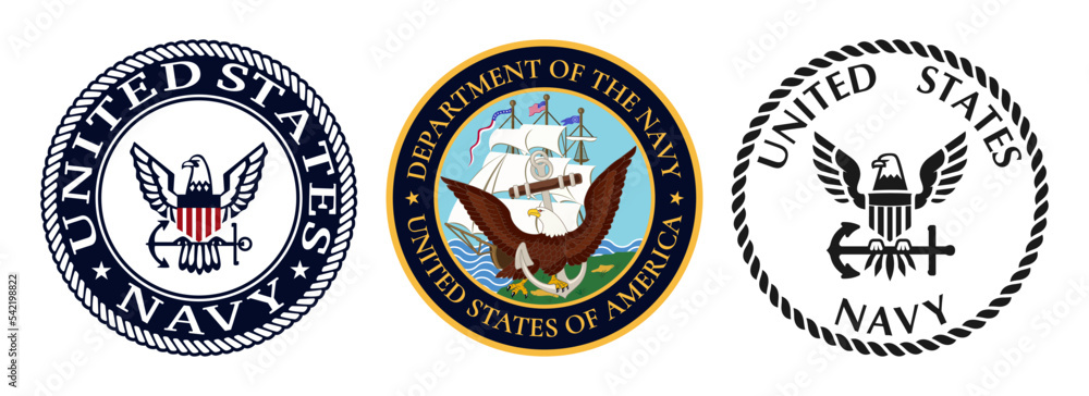 Vector seal of the United States Navy. Department of the Navy ...