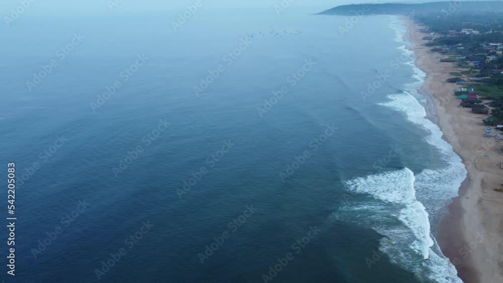 Goa, India 19th October 2022: 4k drone shots of the Calangute Beach in ...