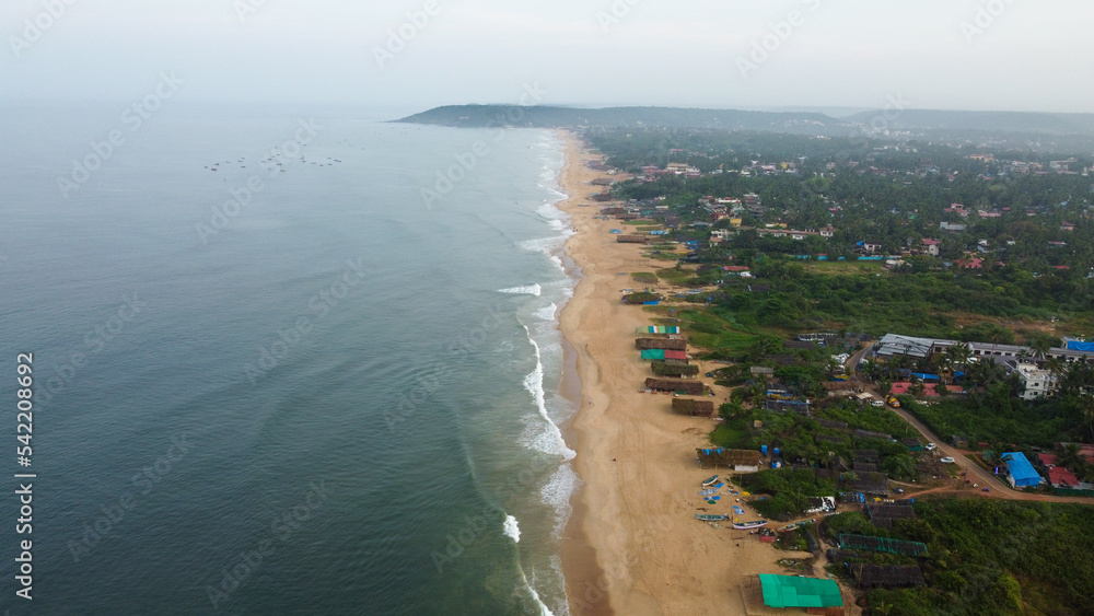 Goa, India 19th October 2022: 4k drone shots of the Calangute Beach in ...