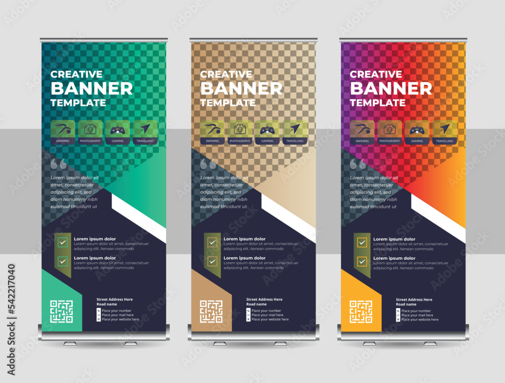 corporate Roll up background for Presentation. Vertical roll up, x ...