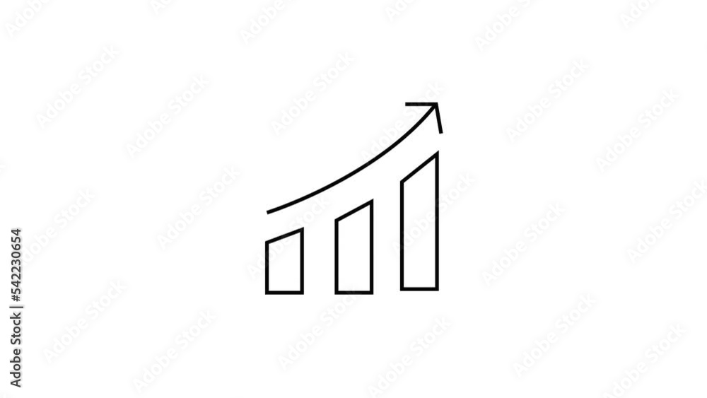 Cool minimalistic ascending bar graph icon animation. Loop animation ...