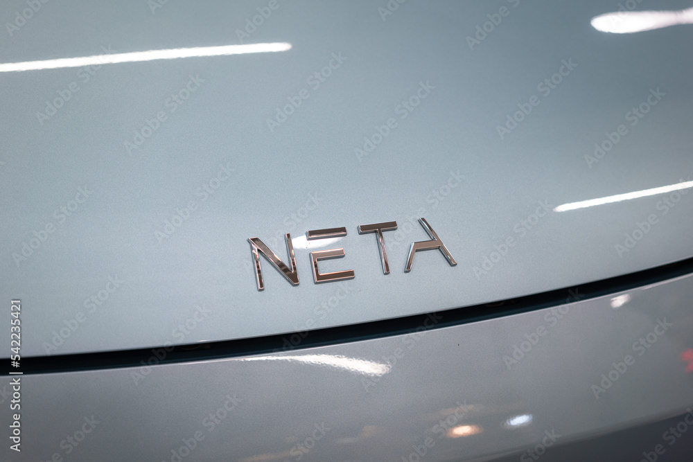 Thailand - October 2022 : "Neta" , the new comer EV car brand in ...