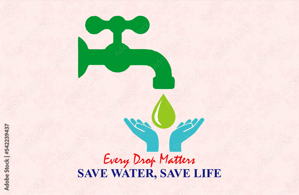 Save water save lives concept banner design background. Holding caring ...