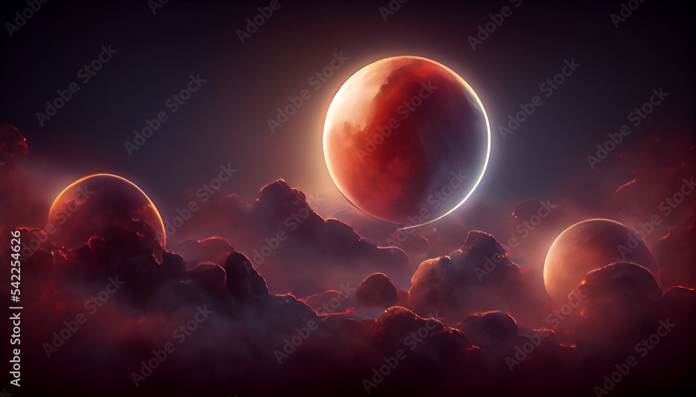 Ilustração do Stock: Lunar eclipse November 8, 2022, blood moon tonight ...
