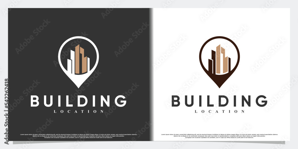 Building location icon logo design with modern concept Premium Vector ...