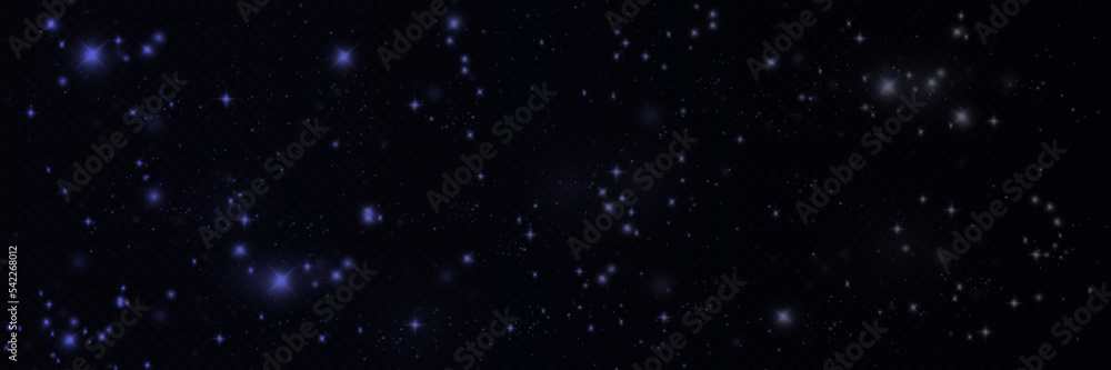 Particles of white magic dust. Shining light particles.Christmas ...