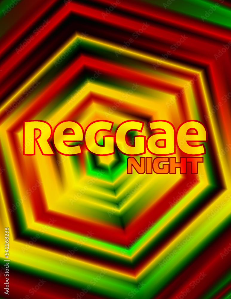 Reggae night party flyer background with glowing hexagon Stock Vector ...