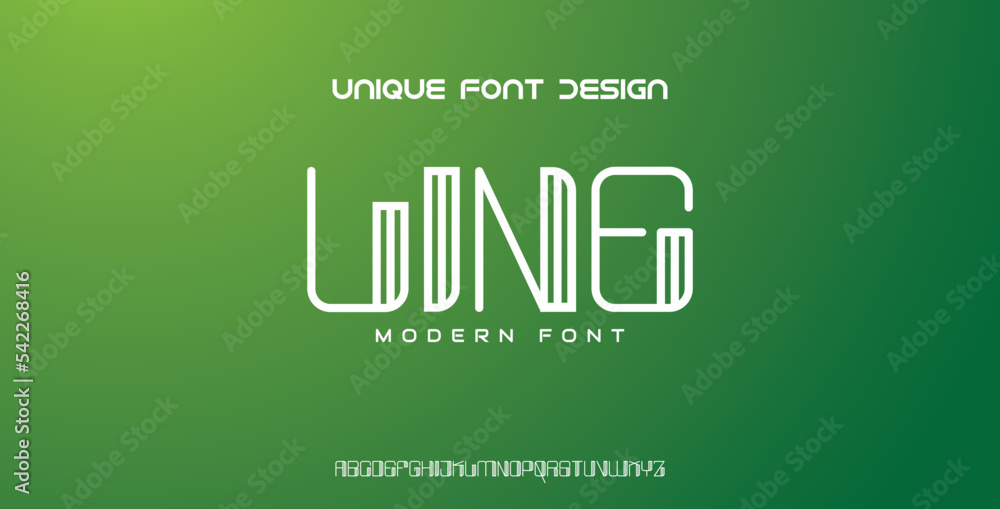 Innovative font typeface designed for technology. Typeface urban style ...