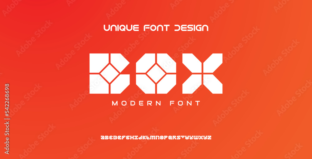 Innovative font typeface designed for technology. Typeface urban style ...