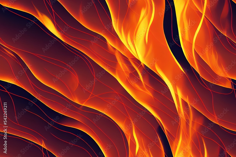 Seamless fire flame. Fires flaming pattern, flammable line blaze hot ...