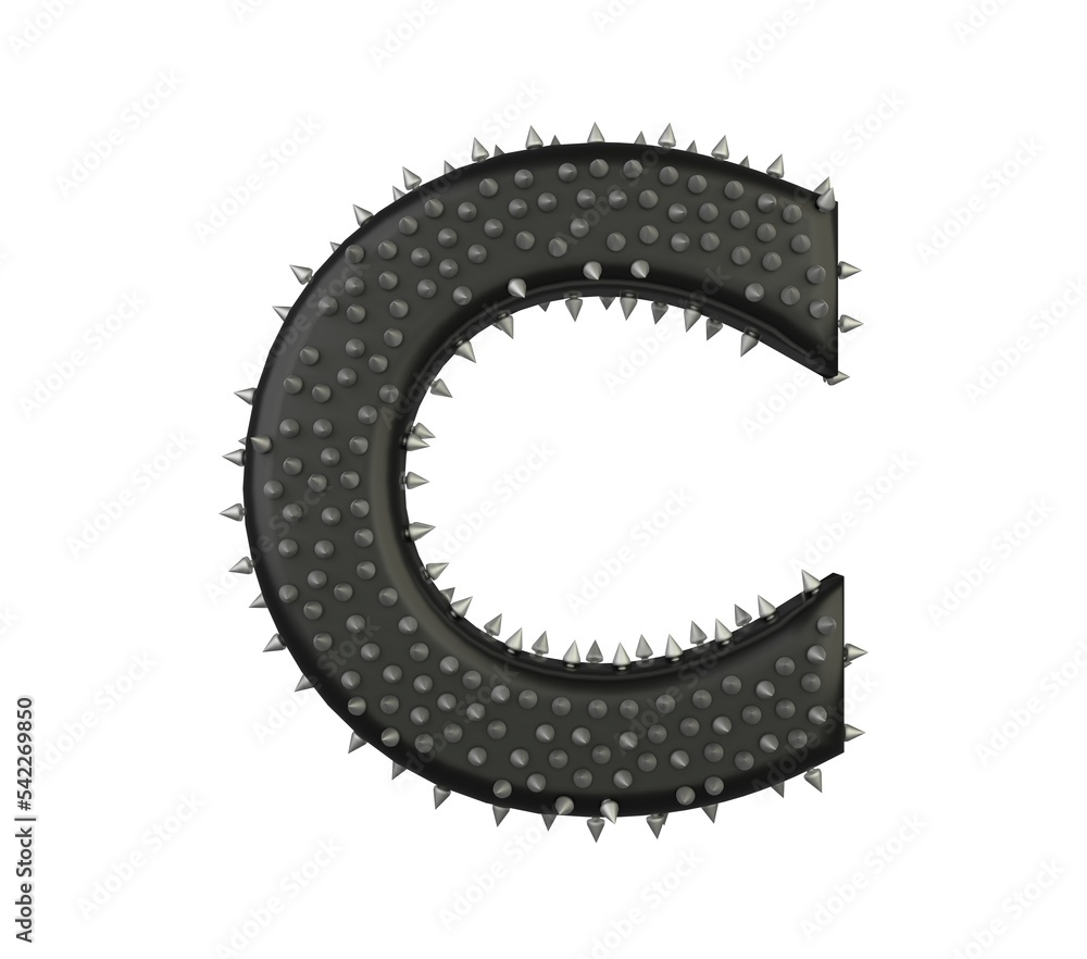 Spike Leather Themed Font Letter C Stock Illustration | Adobe Stock