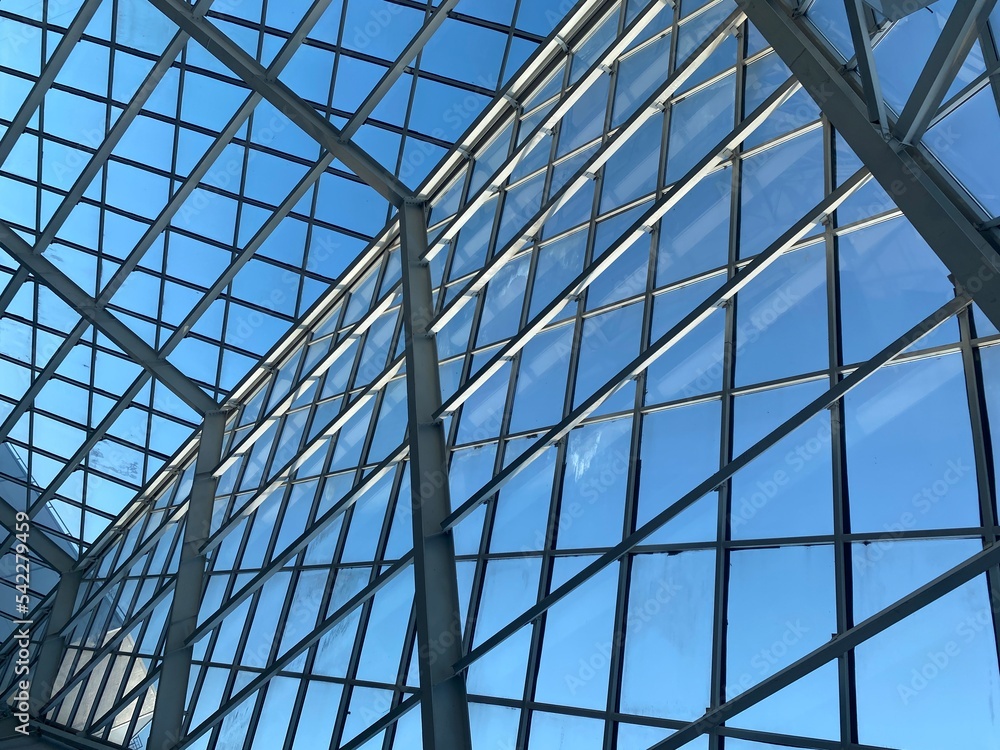 Abstract high-tech architecture background photo, internal structure of ...