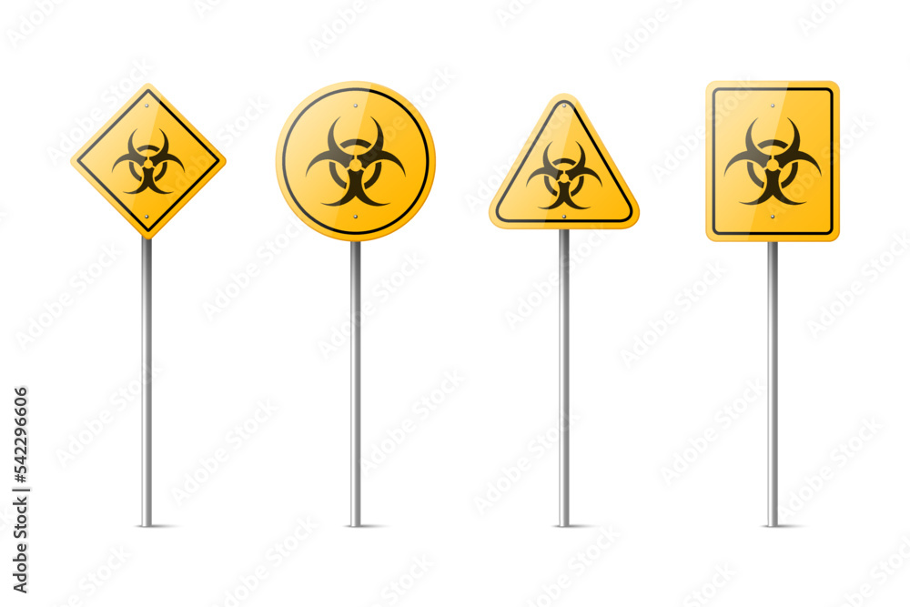 Vector Yellow Warning, Danger Radiation Sign Icon Set Isolated. Nuclear ...