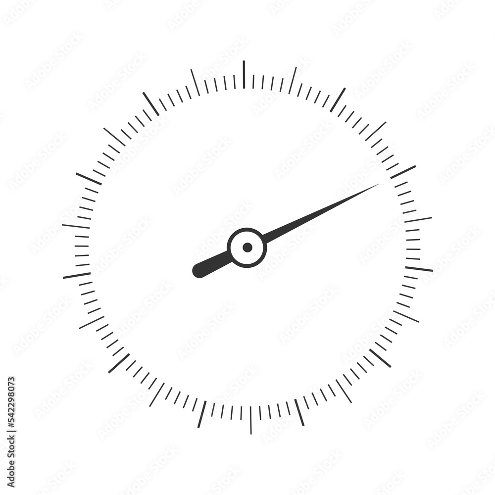 Round gauge scale with arrow. Templete of circular measuring tool ...