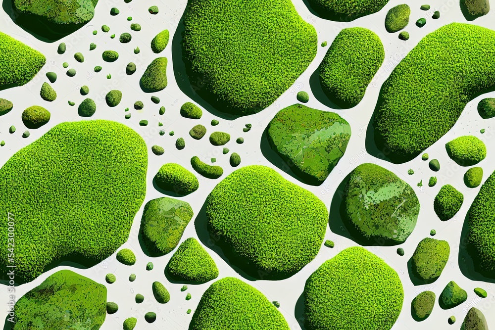 Textures of ground with moss, stones and green grass for game ...