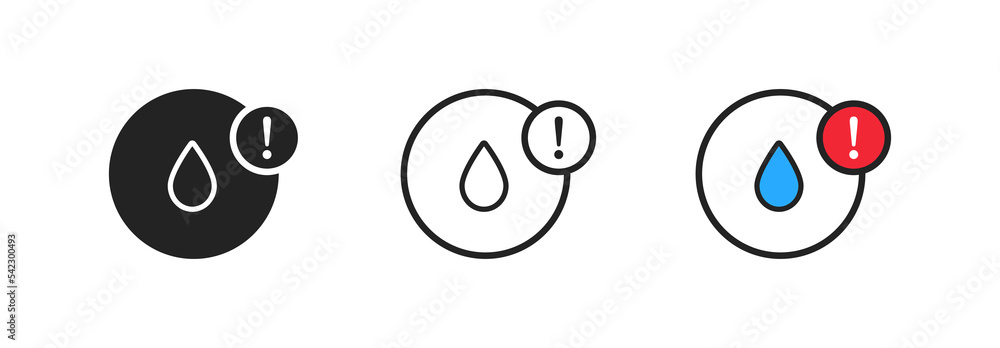 Water deficit outline icon. Fresh water crisis concept. Water drop ...