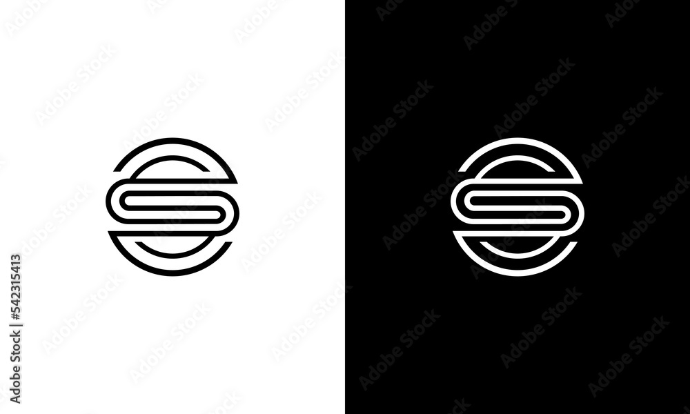 letter s circle line art logo design Stock Vector | Adobe Stock