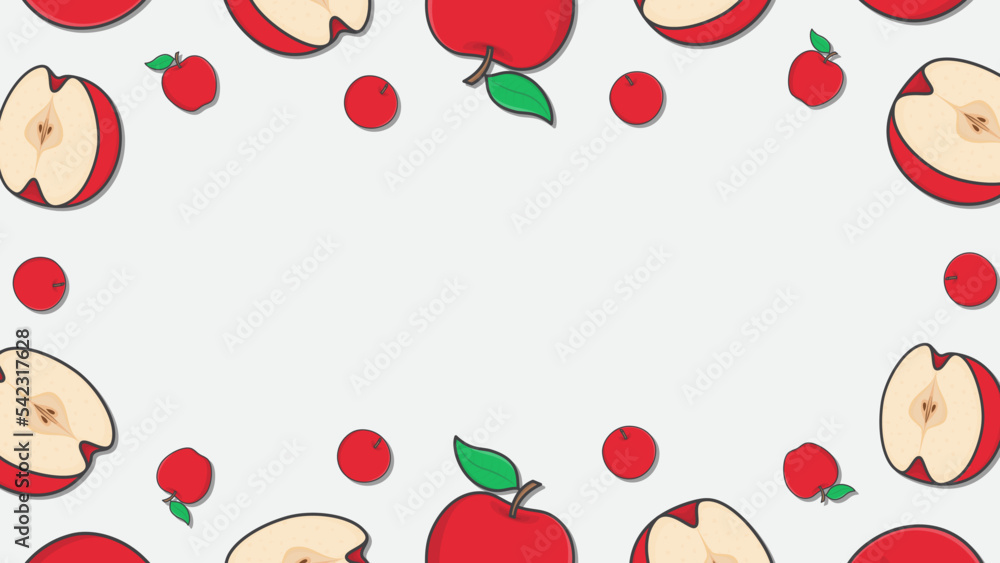 Apple Fruit Background Design Template. Apple Cartoon Vector ...